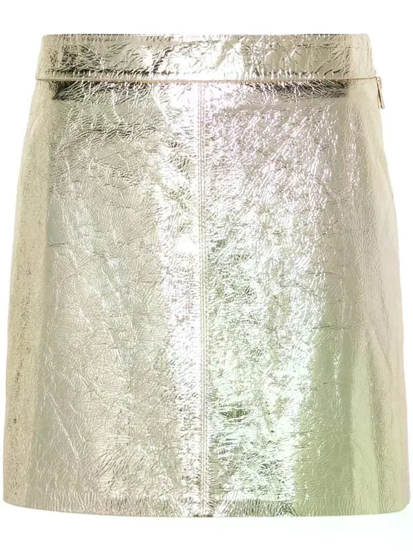Zadig&Voltaire Jinette Metallic Leather Skirt - Gold