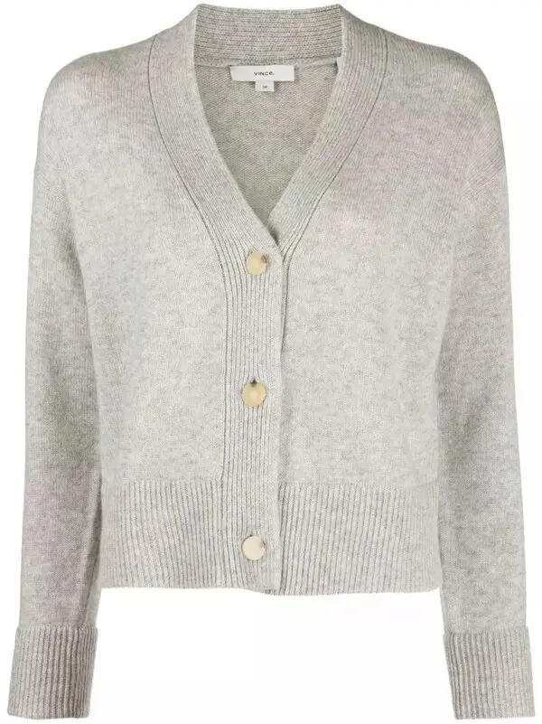 Vince Wool-cashmere Blend Cardigan - Grey