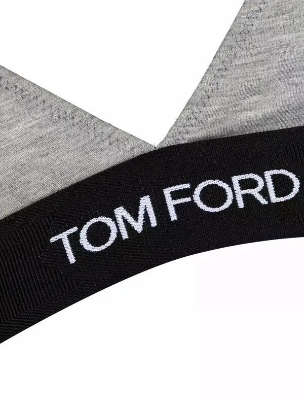 TOM FORD Logo Waistband Bra - Grey