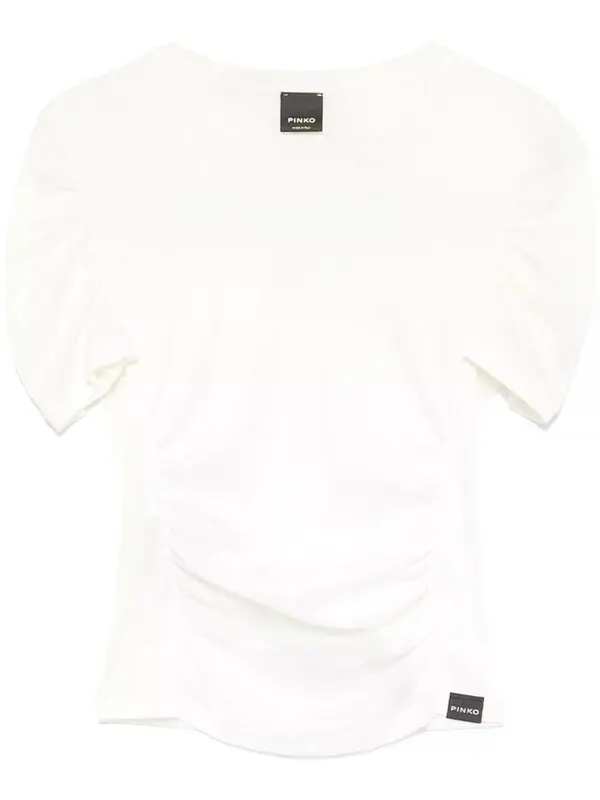 Pinko Ruched-detailing T-shirt - Neutrals