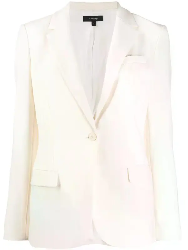 Theory Tailored Crepe Blazer - Neutrals