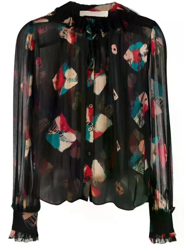 Ulla Johnson Abstract-print Sheer Blouse