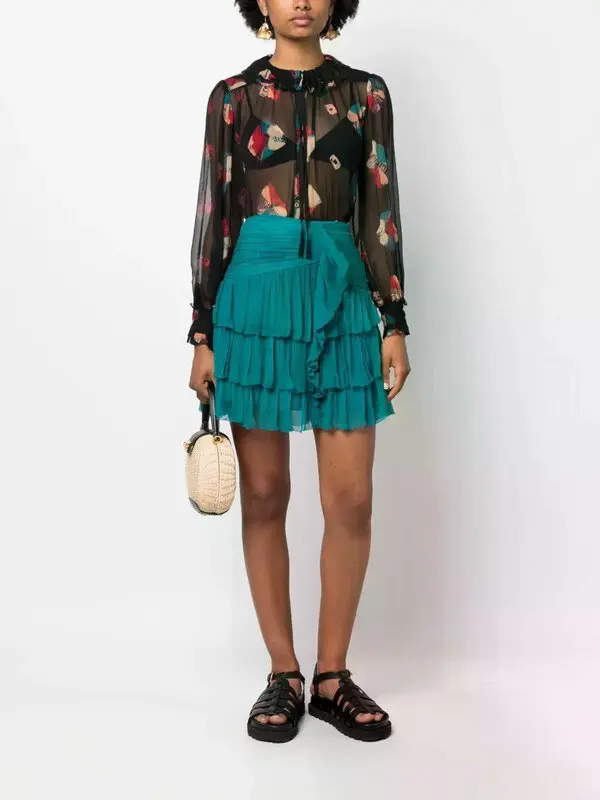Ulla Johnson Abstract-print Sheer Blouse