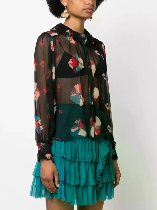 Ulla Johnson Abstract-print Sheer Blouse