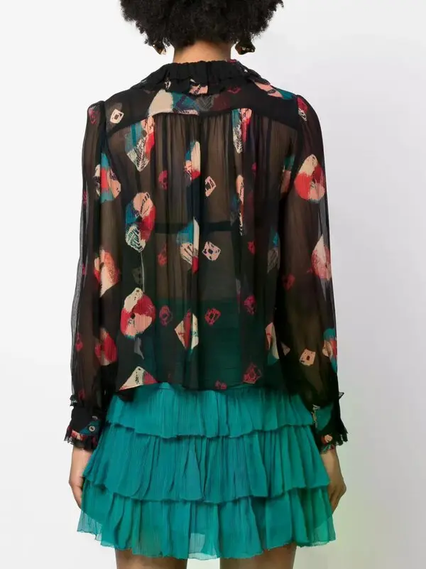 Ulla Johnson Abstract-print Sheer Blouse