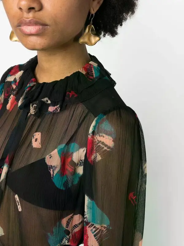 Ulla Johnson Abstract-print Sheer Blouse