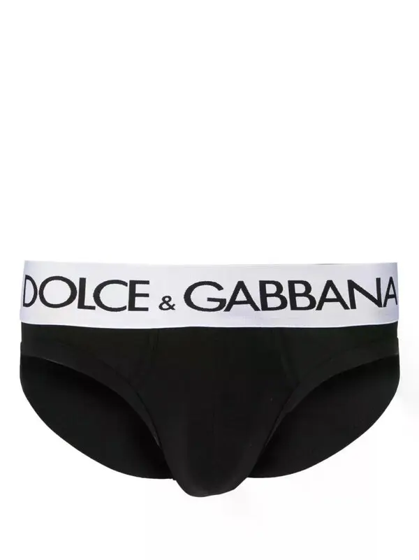 Dolce & Gabbana Logo-waistband Stretch Briefs - Black