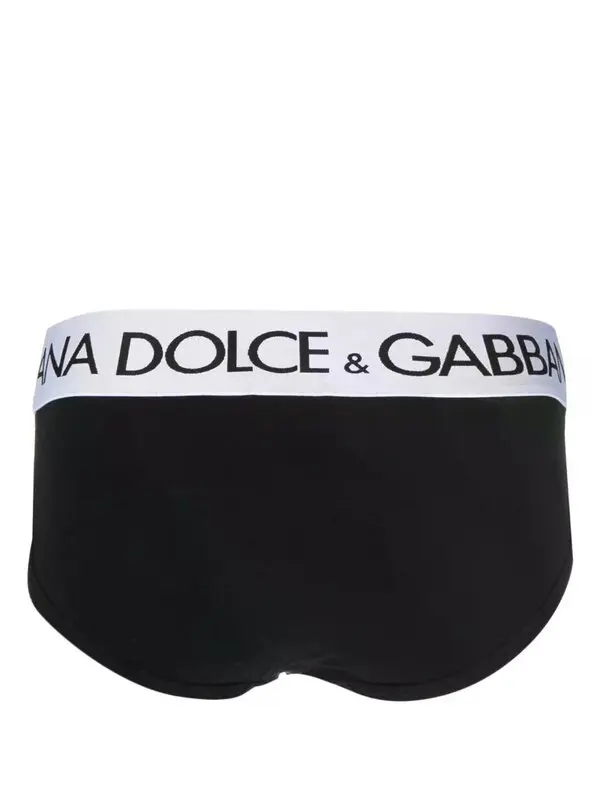 Dolce & Gabbana Logo-waistband Stretch Briefs - Black