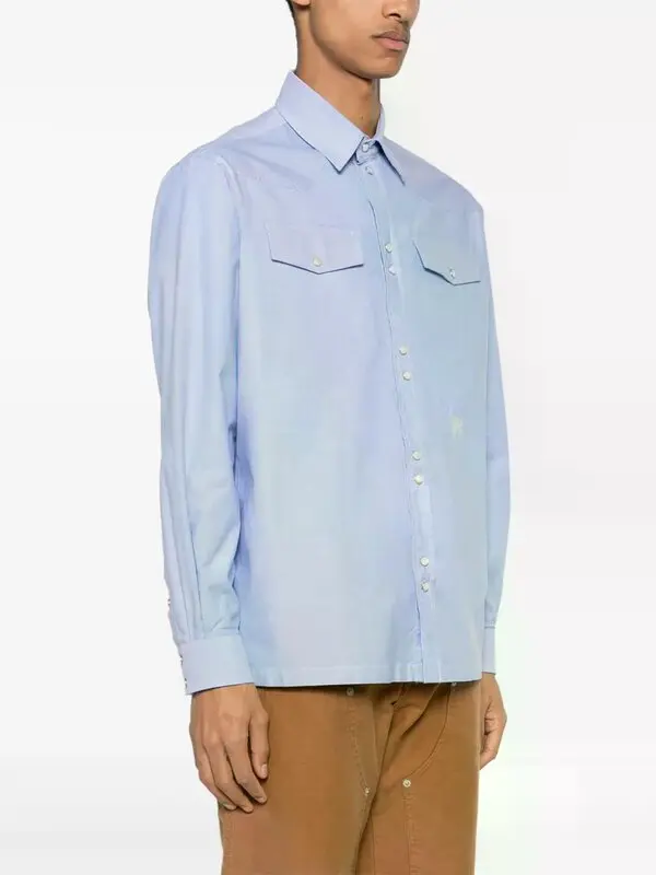 Palm Angels Monogram-embroidered Cotton Shirt