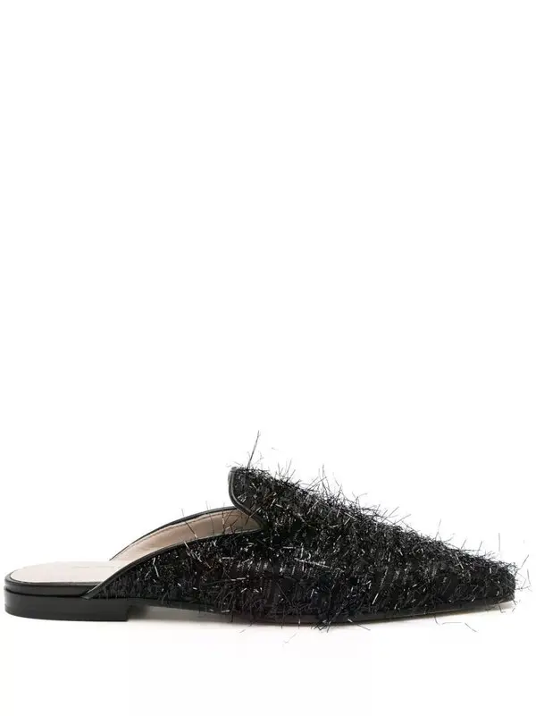 Fabiana Filippi Textured-finish Square-toe Mules