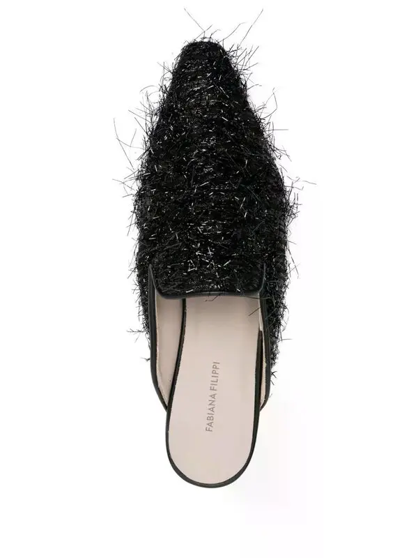 Fabiana Filippi Textured-finish Square-toe Mules