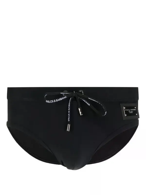 Dolce & Gabbana Logo-plaque Swim Briefs - Black