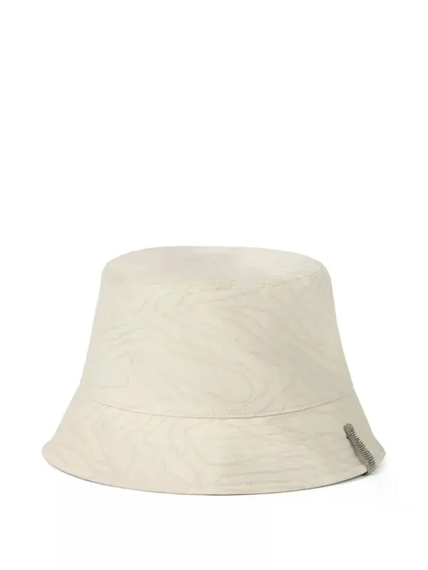 Brunello Cucinelli Embroidered Bucket Hat - White