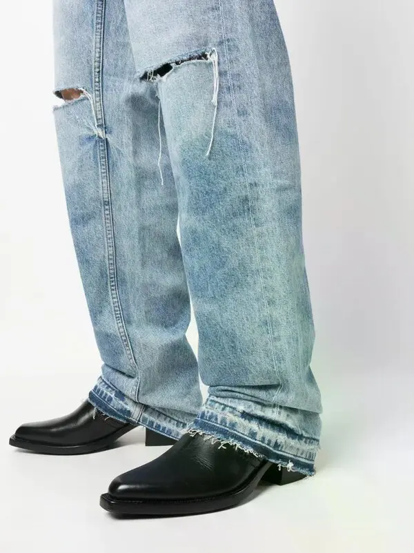 Cotton Citizen Kate Straight-leg Ripped Jeans