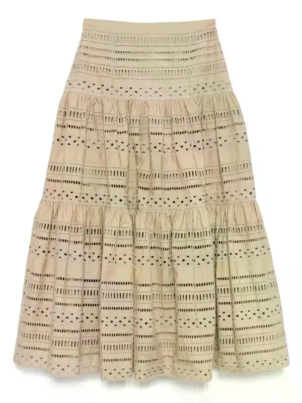 Elie Saab Embroidered Midi Skirt