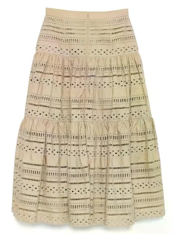 Elie Saab Embroidered Midi Skirt