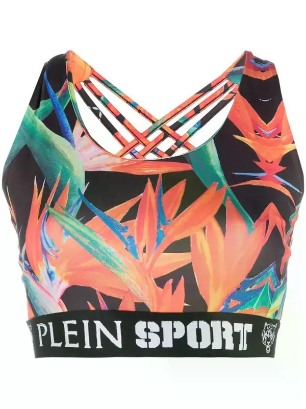 PLEIN SPORT Botanical-print Jogging Bra