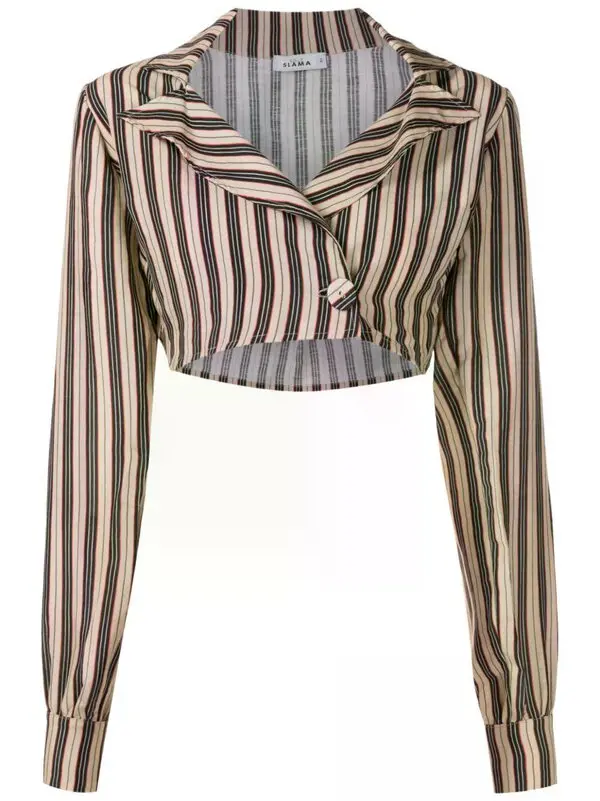 AMIR SLAMA Striped Cropped Blouse - Multicolour