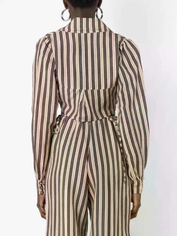AMIR SLAMA Striped Cropped Blouse - Multicolour