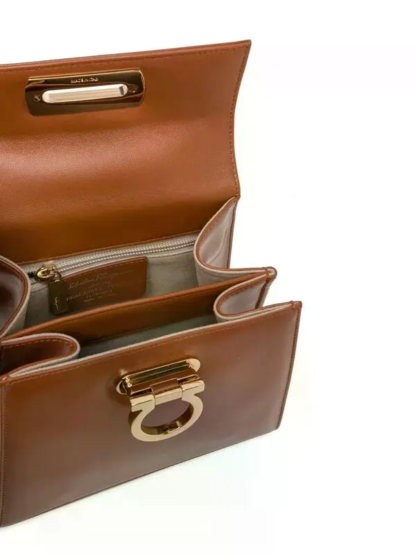FERRAGAMO Gancini Buckle Tote Bag - Brown