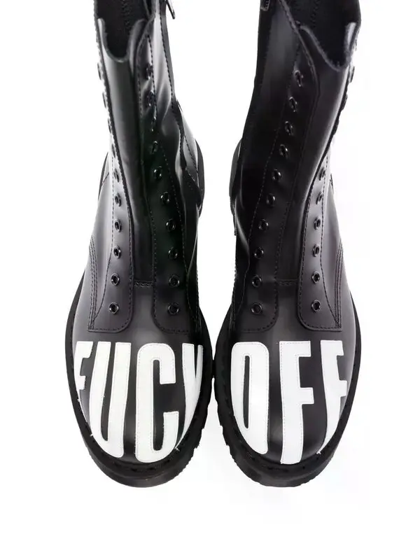 VTMNTS Slogan-print Army Boots