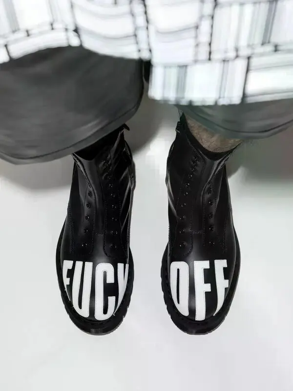 VTMNTS Slogan-print Army Boots