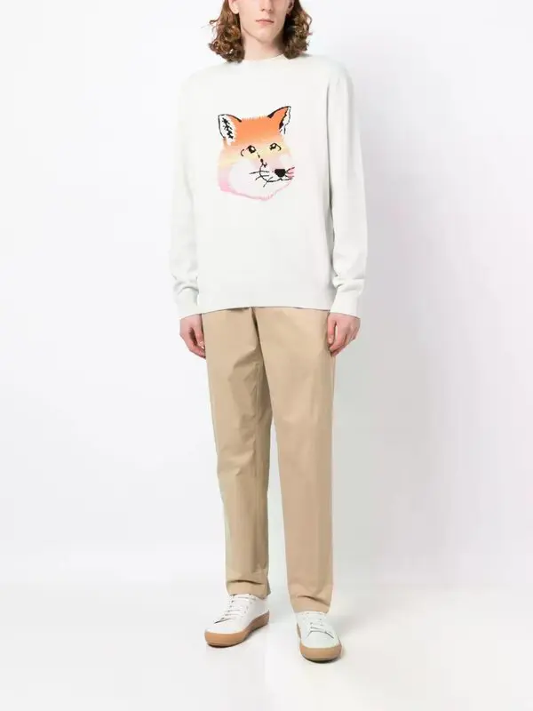 Maison Kitsuné Fox Round-neck Cotton Jumper