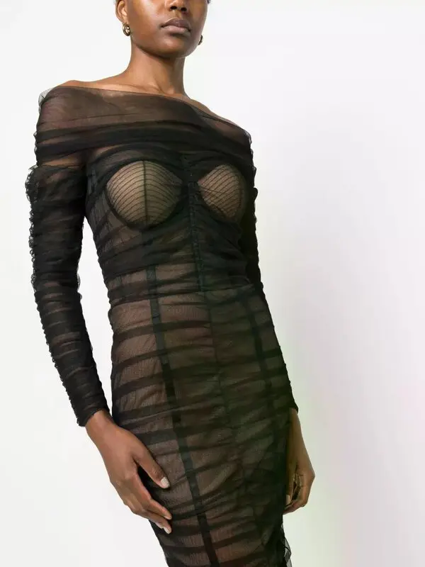 ANA RADU Strapless Ruched Midi Dress