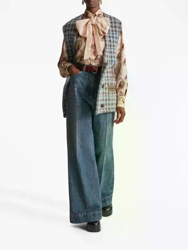 Etro Houndstooth Embroidered Gilet