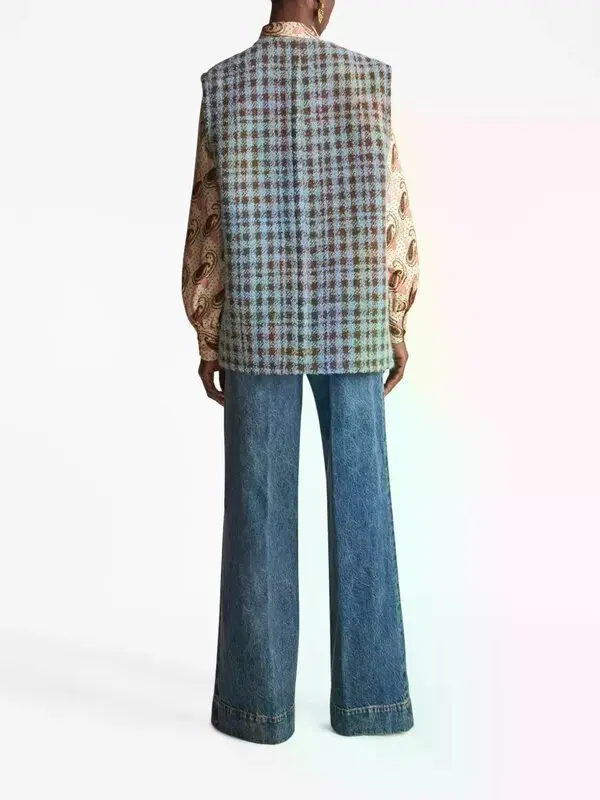 Etro Houndstooth Embroidered Gilet
