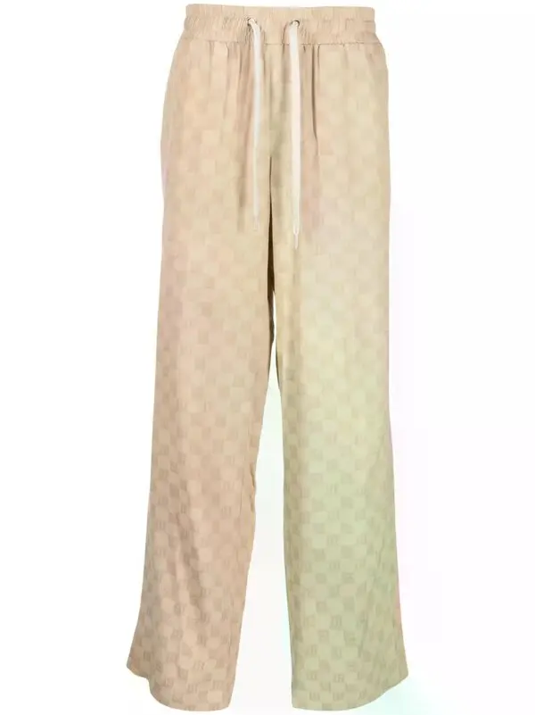 MISBHV Logo-print Wide-leg Trousers - Neutrals