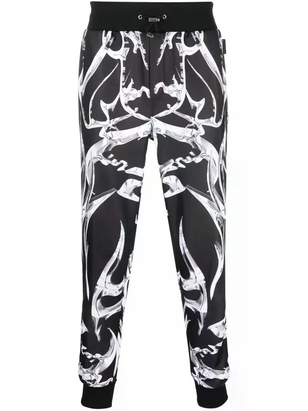 Philipp Plein Chrome Abstract-pattern Track Pants