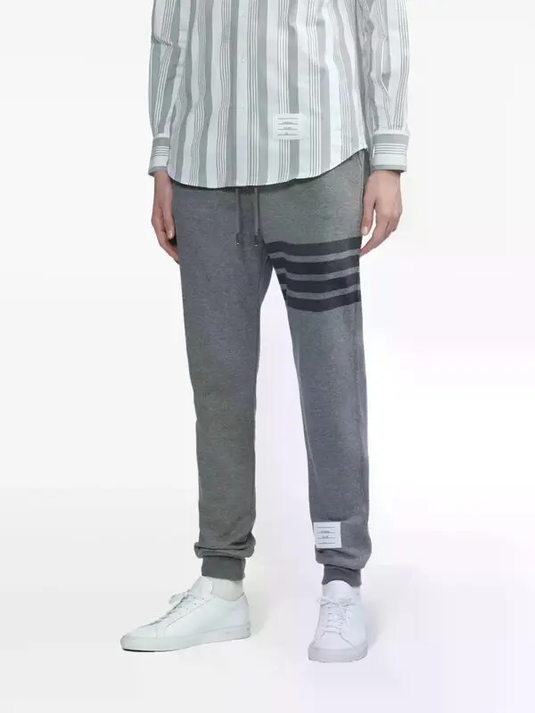Thom Browne Striped Cotton Track Pants - Grey
