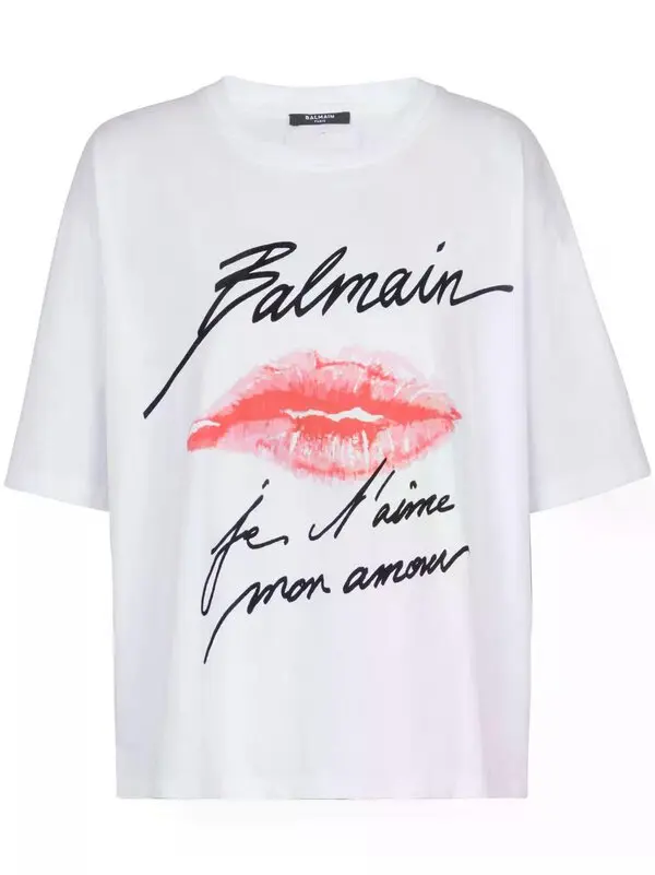 Balmain Kiss-print T-shirt - White
