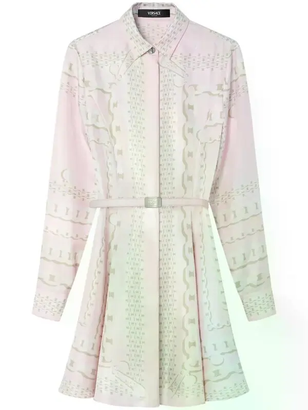 Versace Treasure Silk Midi Shirt Dress