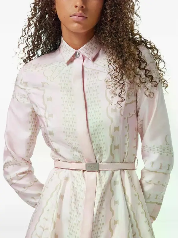 Versace Treasure Silk Midi Shirt Dress
