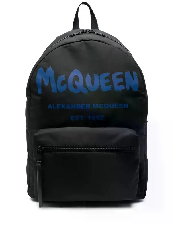 Alexander McQueen Logo Print Backpack - Black