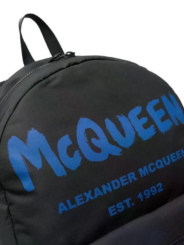 Alexander McQueen Logo Print Backpack - Black