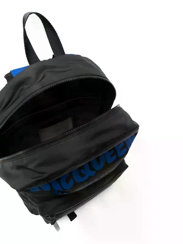 Alexander McQueen Logo Print Backpack - Black