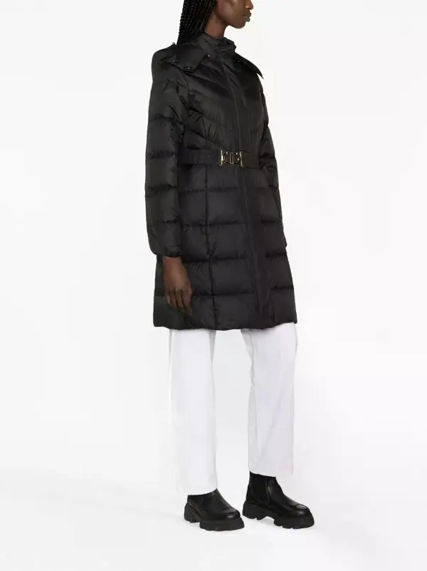 TWINSET Hooded Belted Puffer Coat