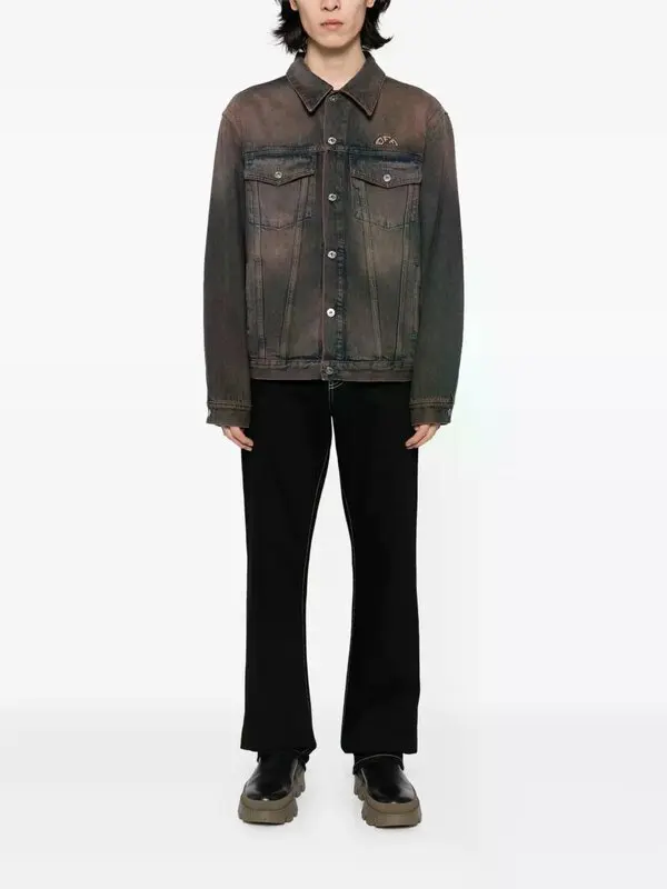 Off-White Logo-printed Straight-leg Jeans