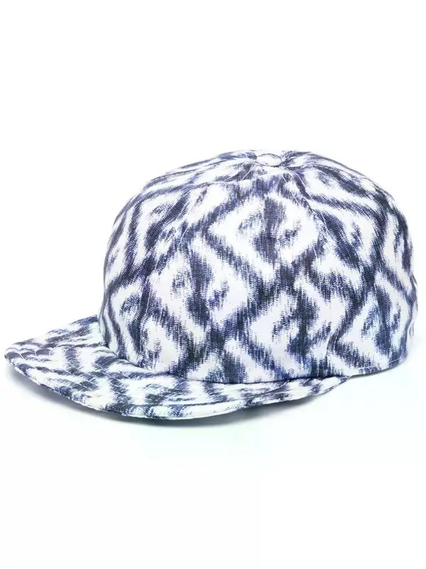 Fendi Ff Logo-print Silk Baseball Cap - Blue