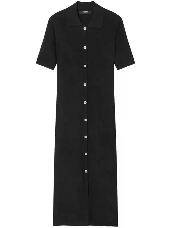 Versace Medusa Head-buttoned Knitted Dress
