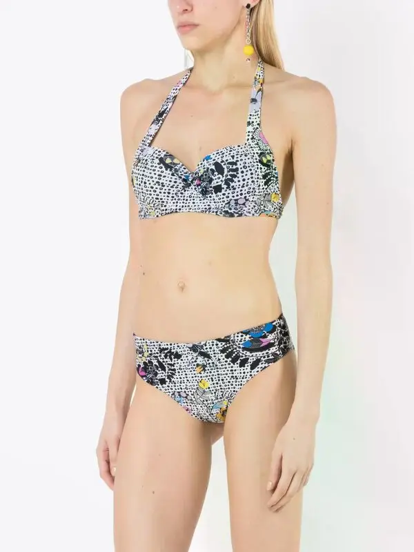 AMIR SLAMA Floral-print Halterneck Bikini