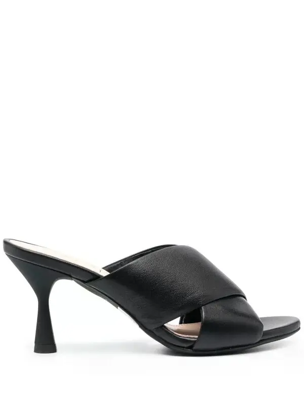 Agl Crossover-strap Leather Sandals - Black