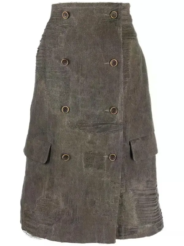 UMA WANG Oversized Distressed Double-breasted Top