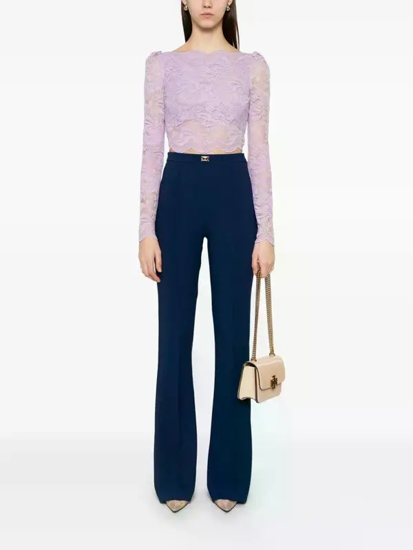 Elisabetta Franchi Crepe Flared Trousers