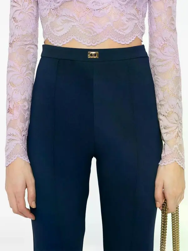 Elisabetta Franchi Crepe Flared Trousers