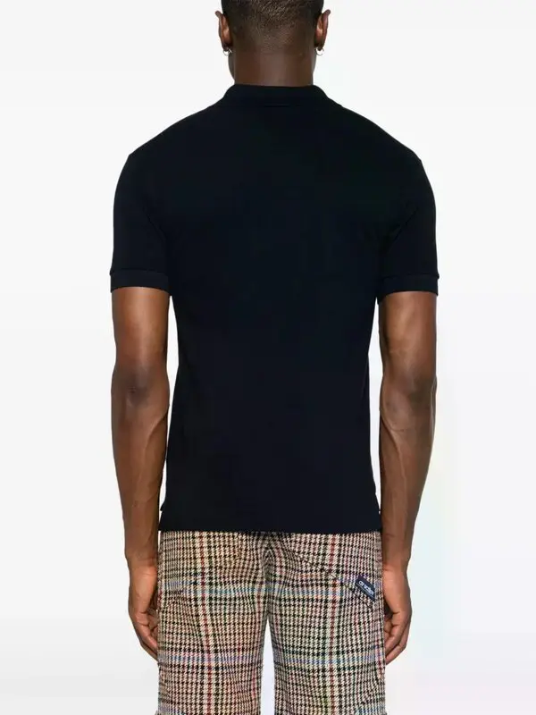Play Comme Des Garcon Heart-patch Cotton Polo Shirt - Blue