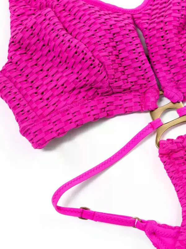 AMIR SLAMA Woven Cut-out One-piece